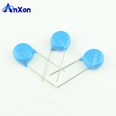 High Voltage Condensador 20KV 75PF Blue coated disc ceramic capacitor