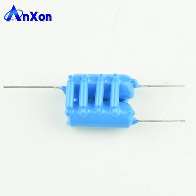 High voltage ceramic capacitor stacks with blue epoxy coating